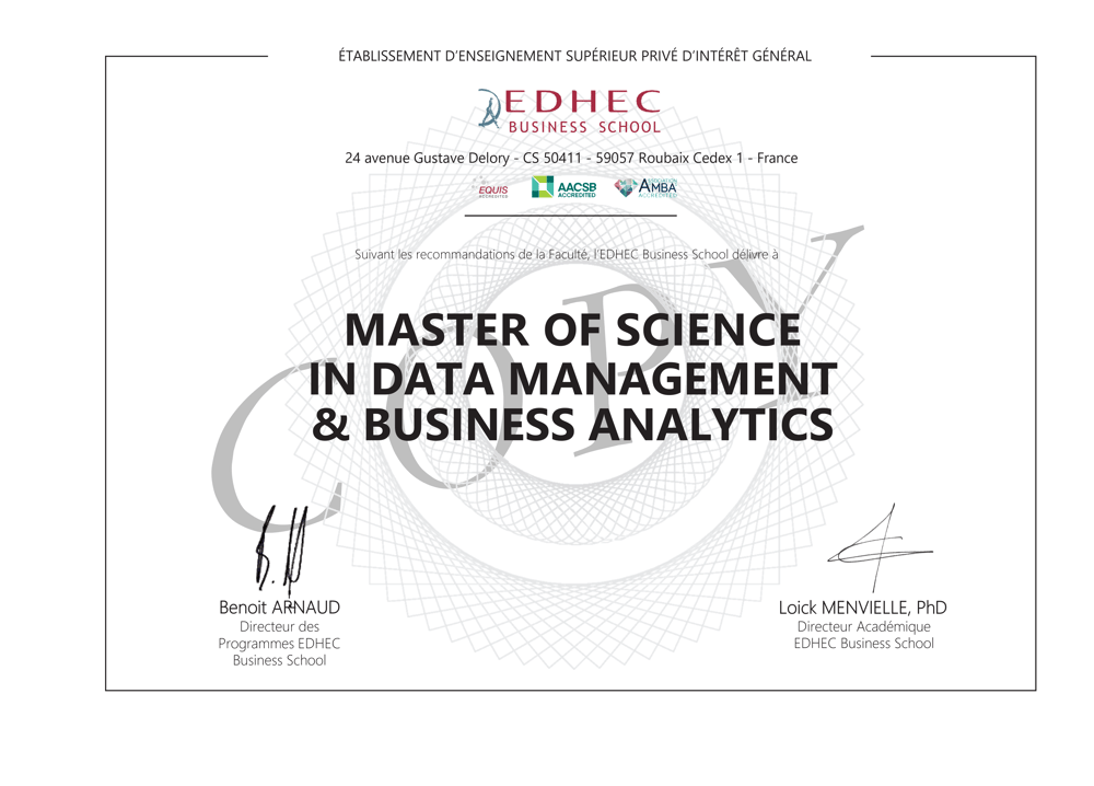 Online Master of Science Data Management & Business Analytics Brochure